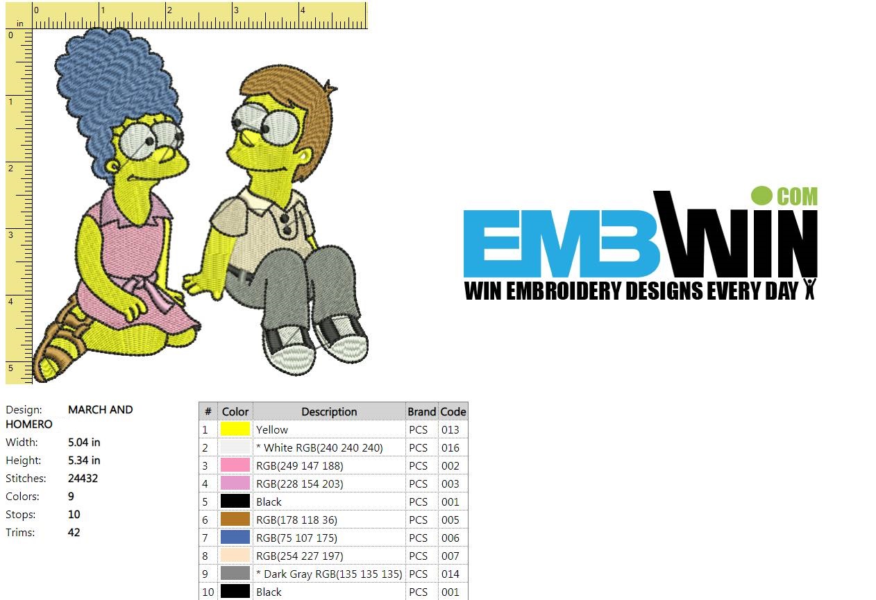 MARCH AND HOMERO FREE EMBROIDERY DESIGN 1314 – embwin – machine ...