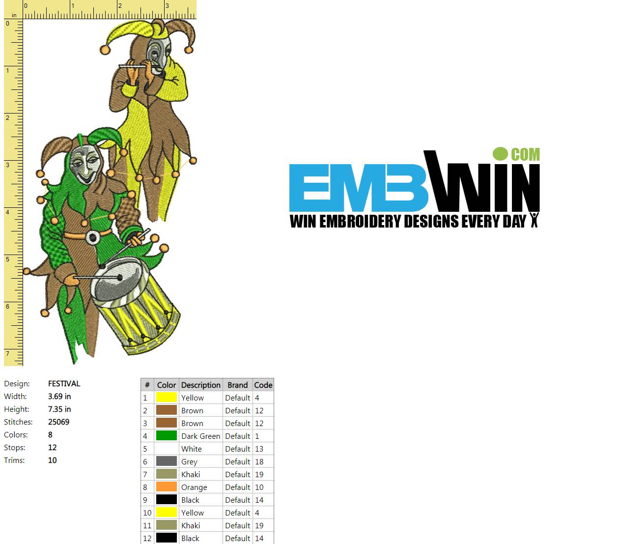 FESTIVAL FREE EMBROIDERY DESIGN 1318 – embwin – machine embroidery designs