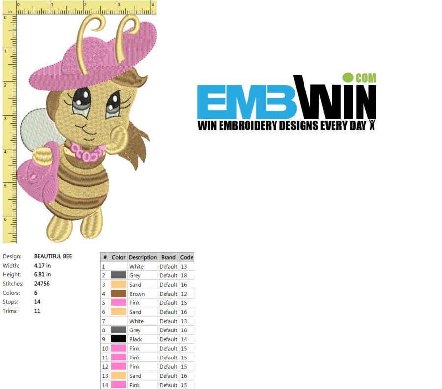 BEAUTIFUL BEE FREE EMBROIDERY DESIGN 1333 – embwin – machine embroidery ...