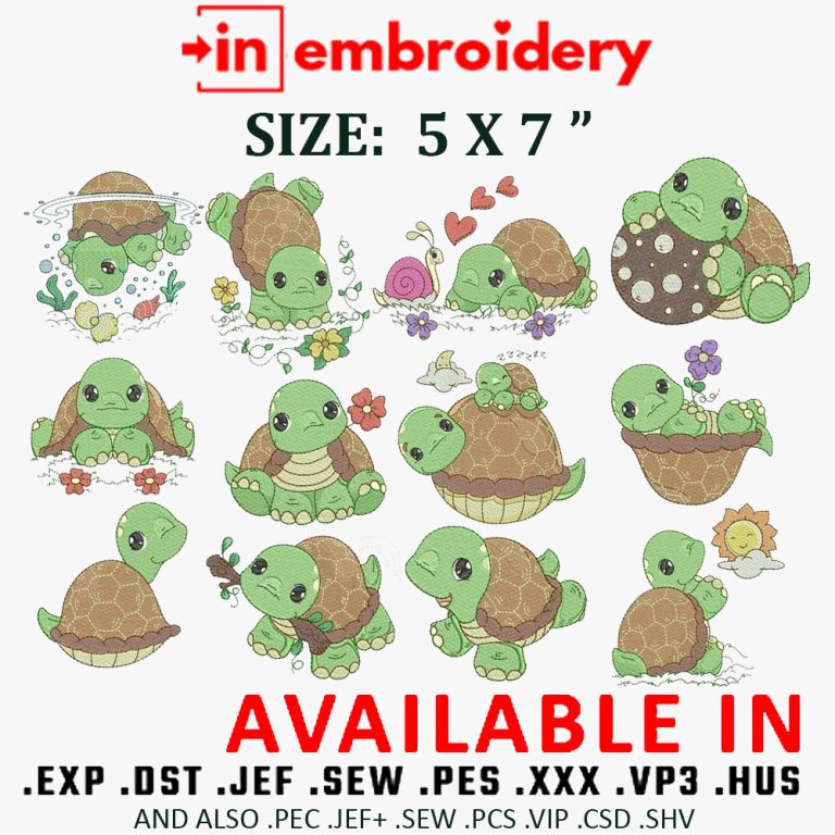 Precious Sleeping Turtle Free Embroidery Design – embwin – machine ...