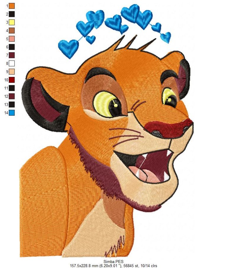 Simba Free Embroidery Design – embwin – machine embroidery designs