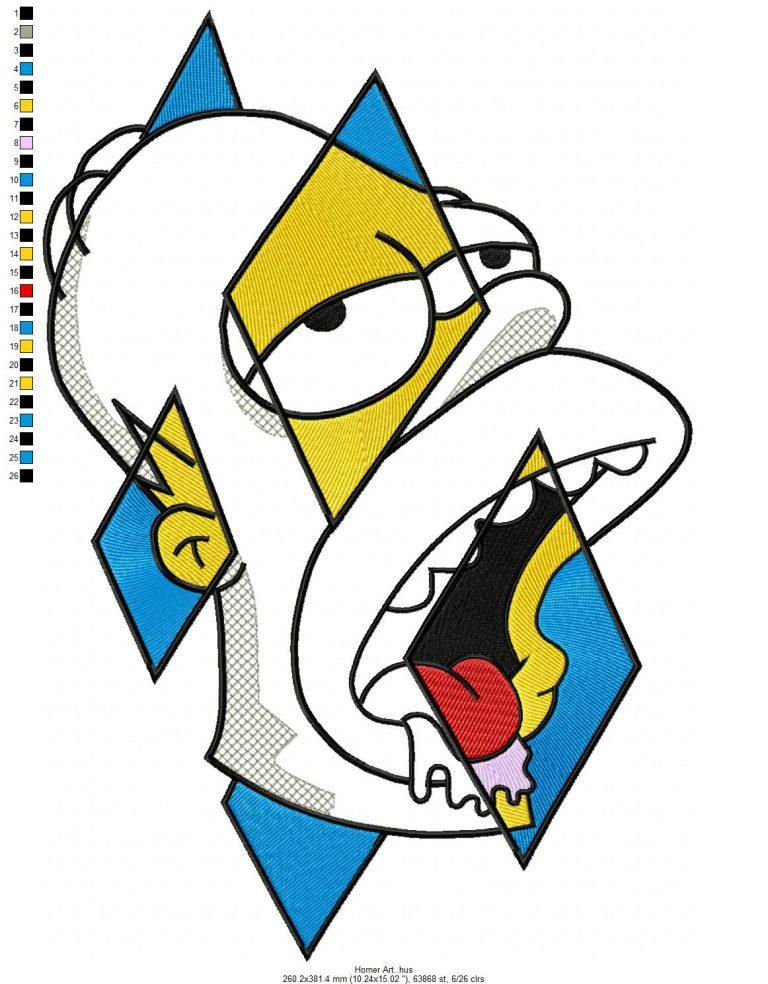 Homer Art Free Embroidery Design – embwin – machine embroidery designs