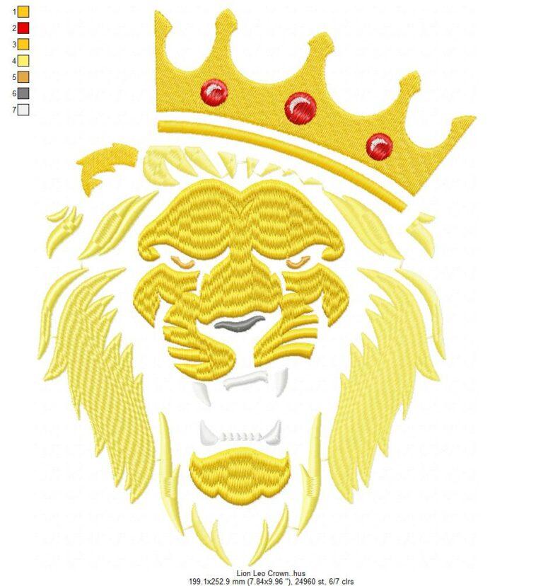Lion Leo Crown Free Embroidery Design – embwin – machine embroidery designs
