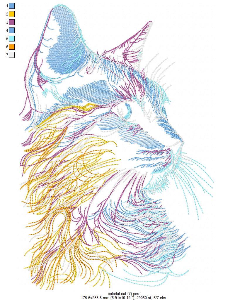 Colorful Cat Threads Free Embroidery Design – embwin – machine ...