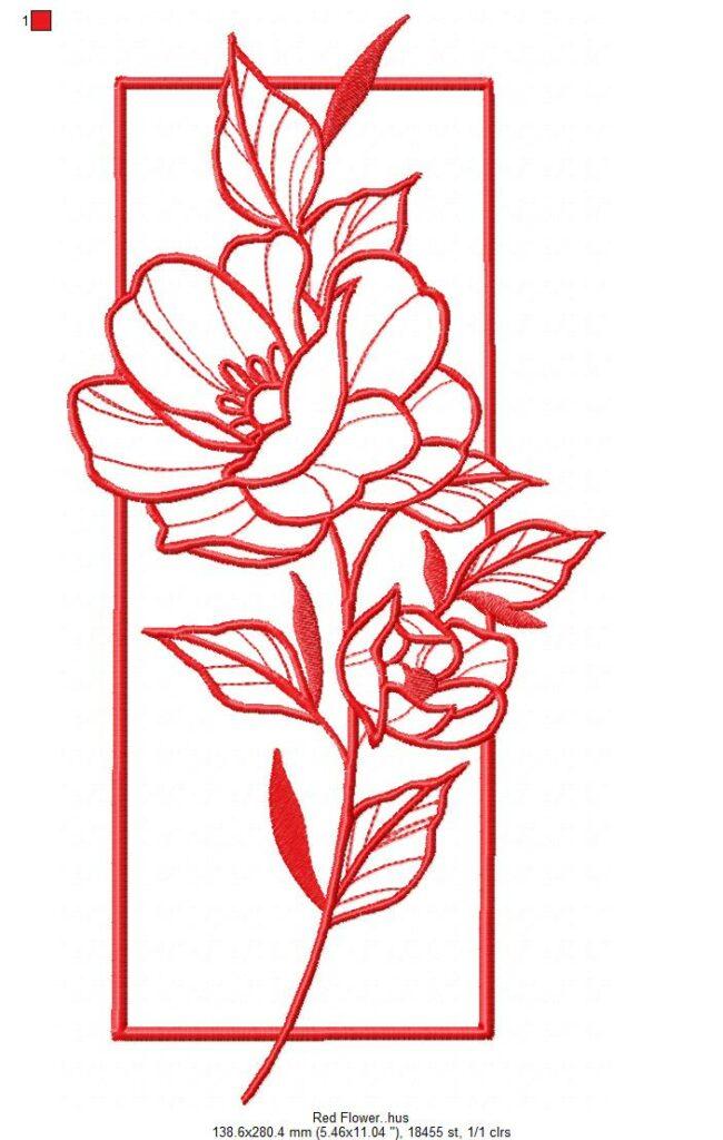 Add a Touch of Elegance with the Red Flower Free Embroidery Design ...