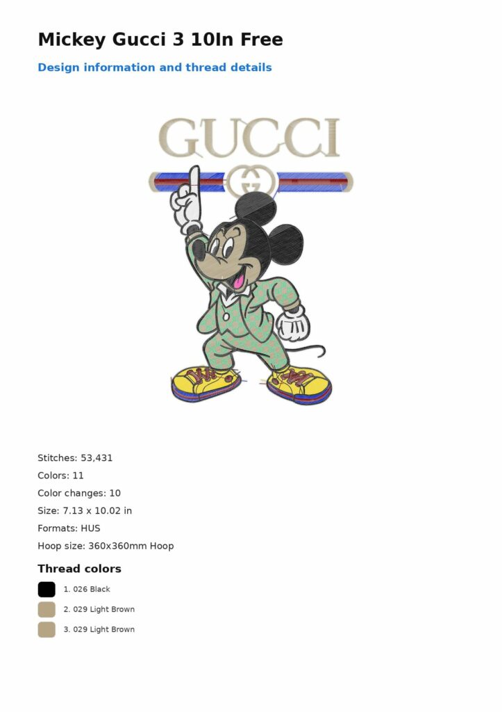 3MICKEY MINNIE GUCCI – Design 4 Free Embroidery Design – EmbWin – Free ...