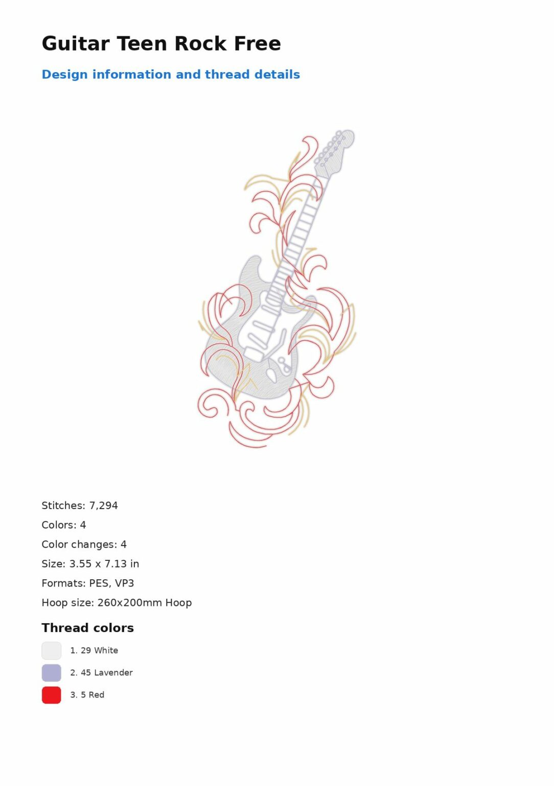 Guitar Teen Rock Free Embroidery Design – EmbWin – Free Embroidery Designs